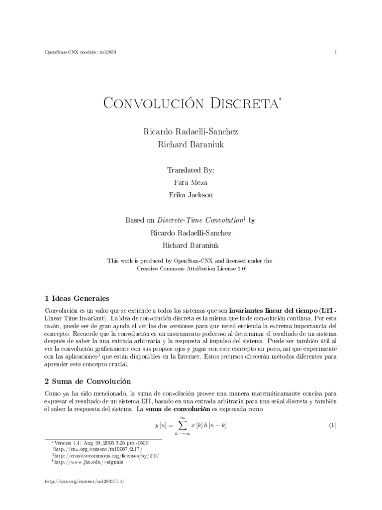Convolucion Discreta | PDF | Circunvolución | Enseñanza de matemática