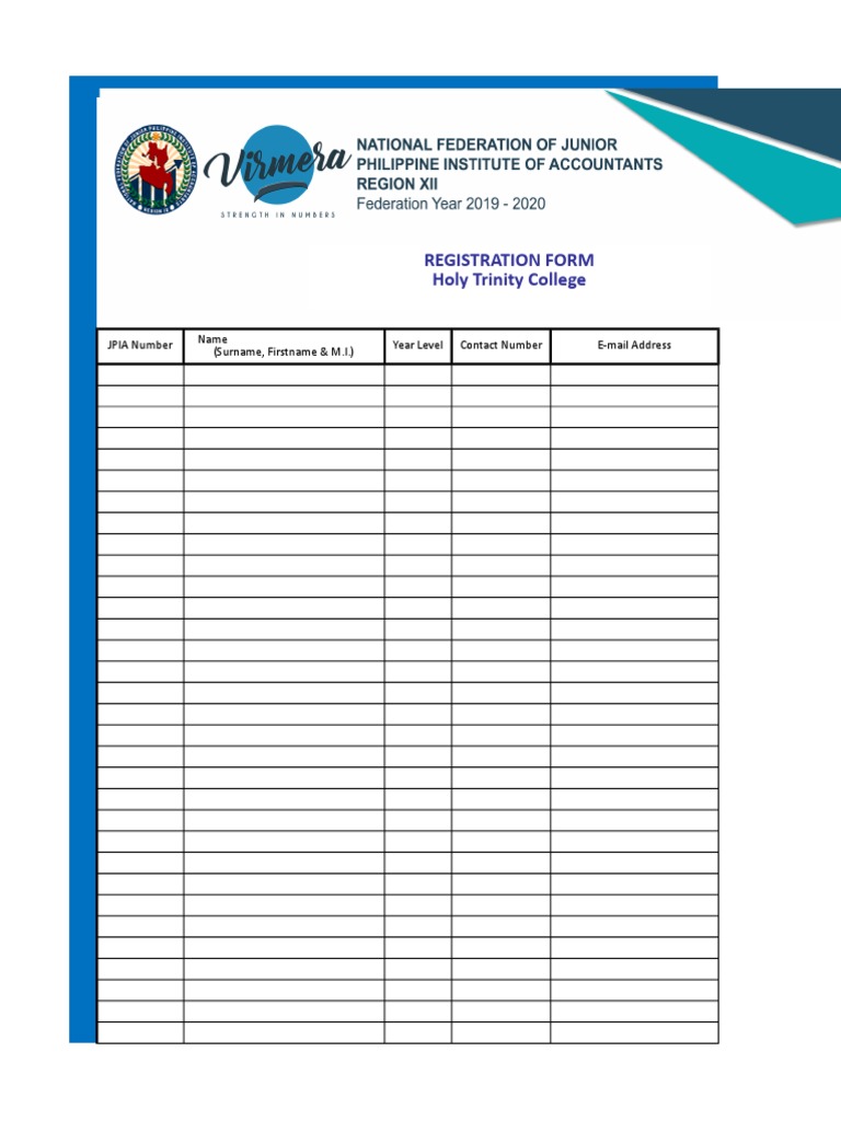 Holy Trinity College Registration Form | PDF