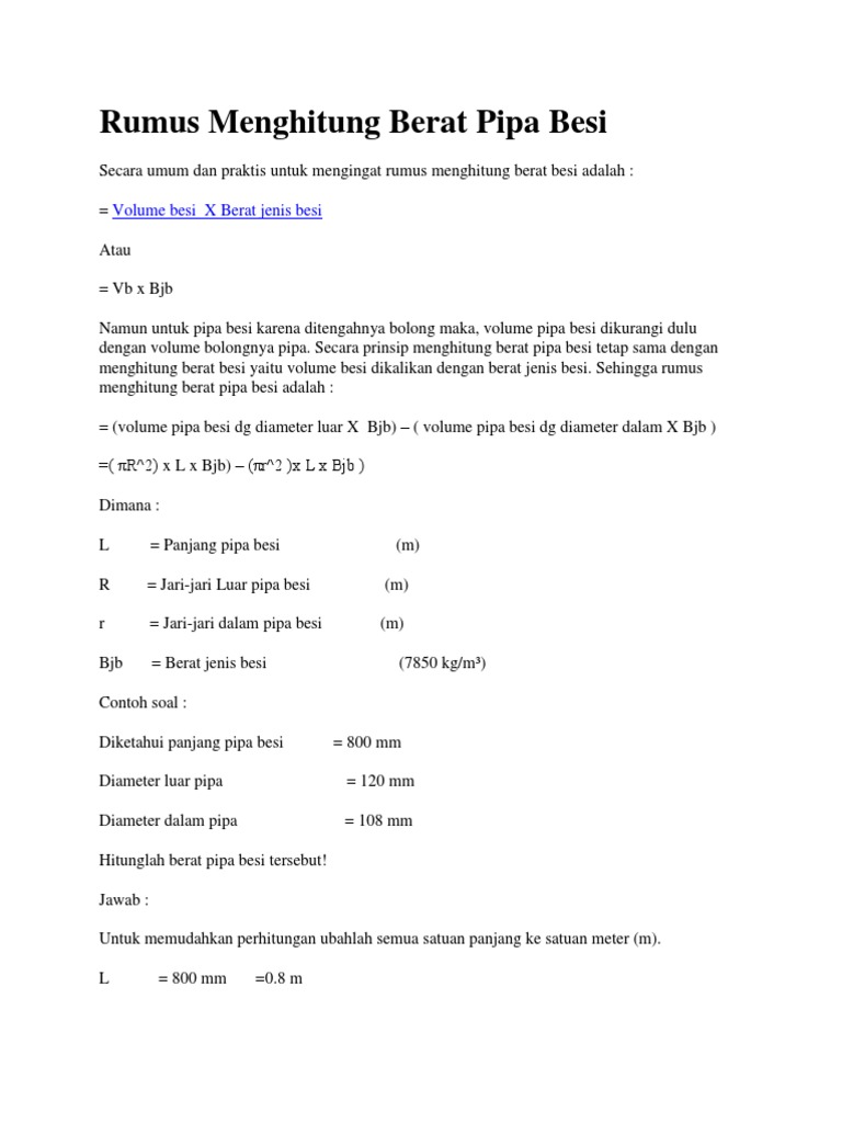 Rumus Pipa | PDF | Griya & Taman | Sains & Matematika