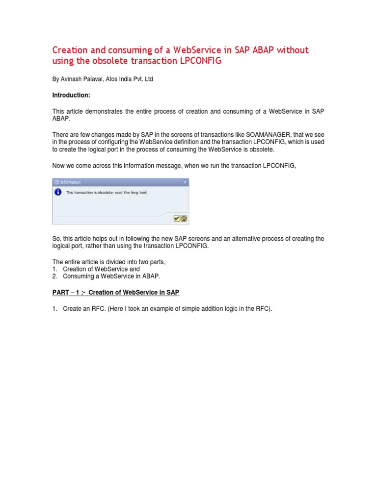Creation and Consuming of A WebService in SAP ABAP | PDF | Proxy Server | Tab (Gui)