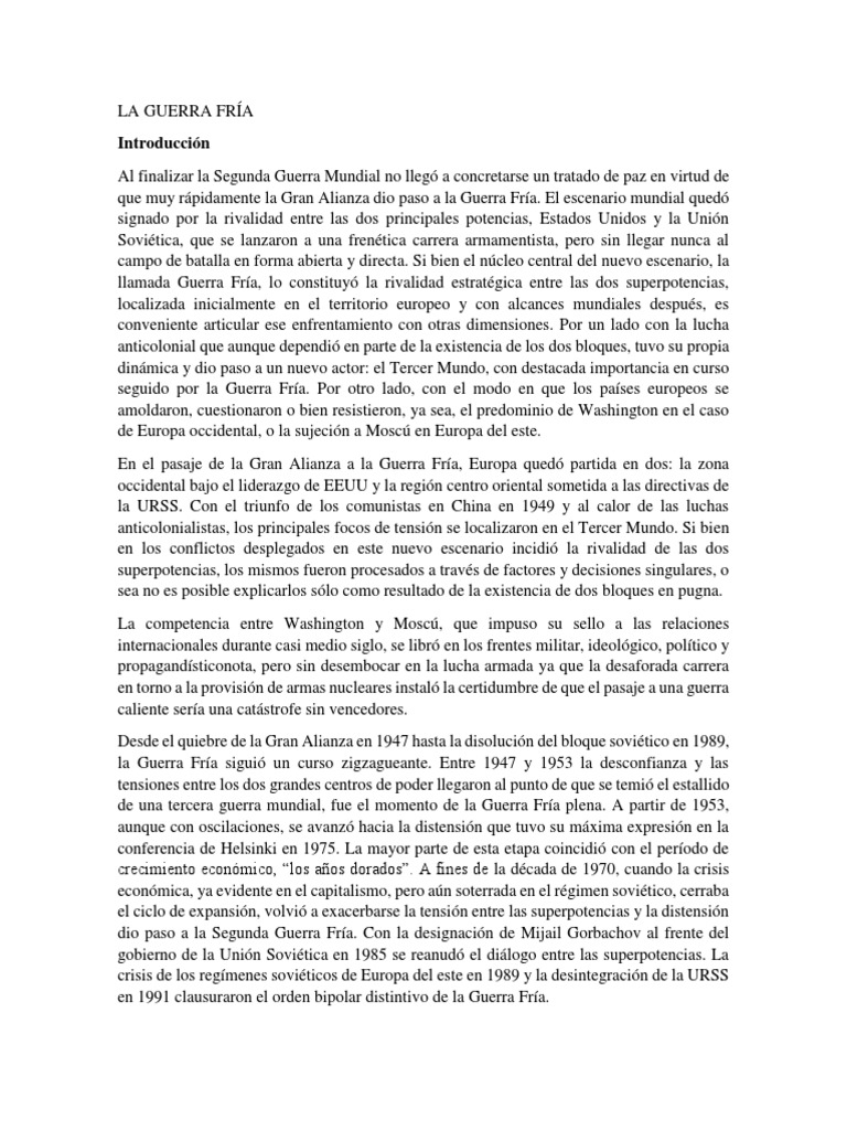 Introducción | Guerra Fría | Unión Soviética