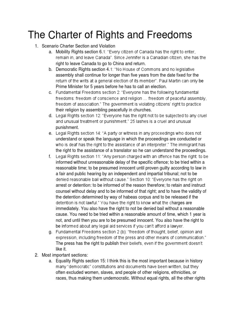 Charter of Rights and Freedoms | PDF | Remand (Detention) | Bail