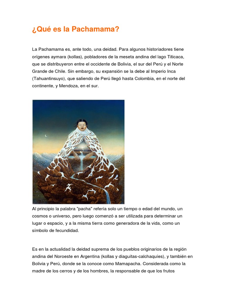 Qué Es La Pachamama | PDF