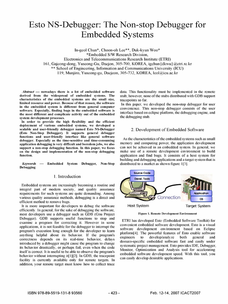 Esto Non-Stop Systems: NS-Debugger: The Debugger For Embedded | PDF | Integrated Development ...