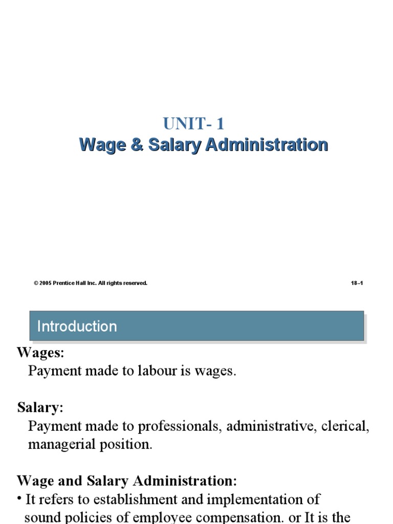 Unit 1 Wage and Salary | PDF | Salary | Economies