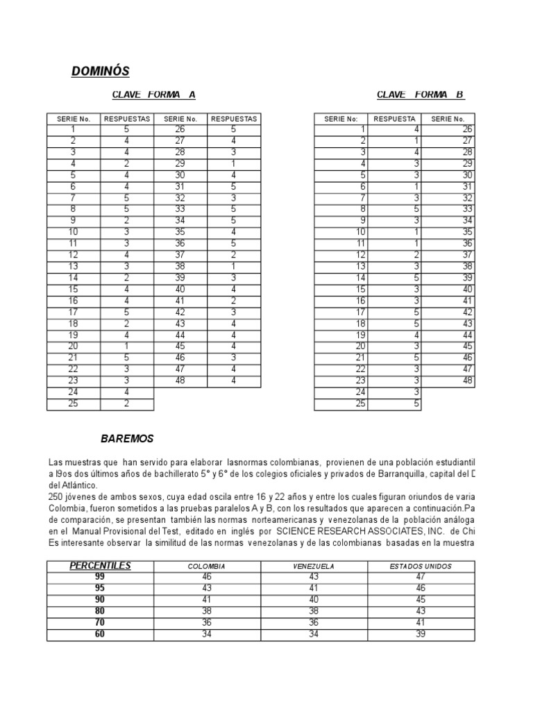 Tablas Claves Purdue | PDF | Colombia