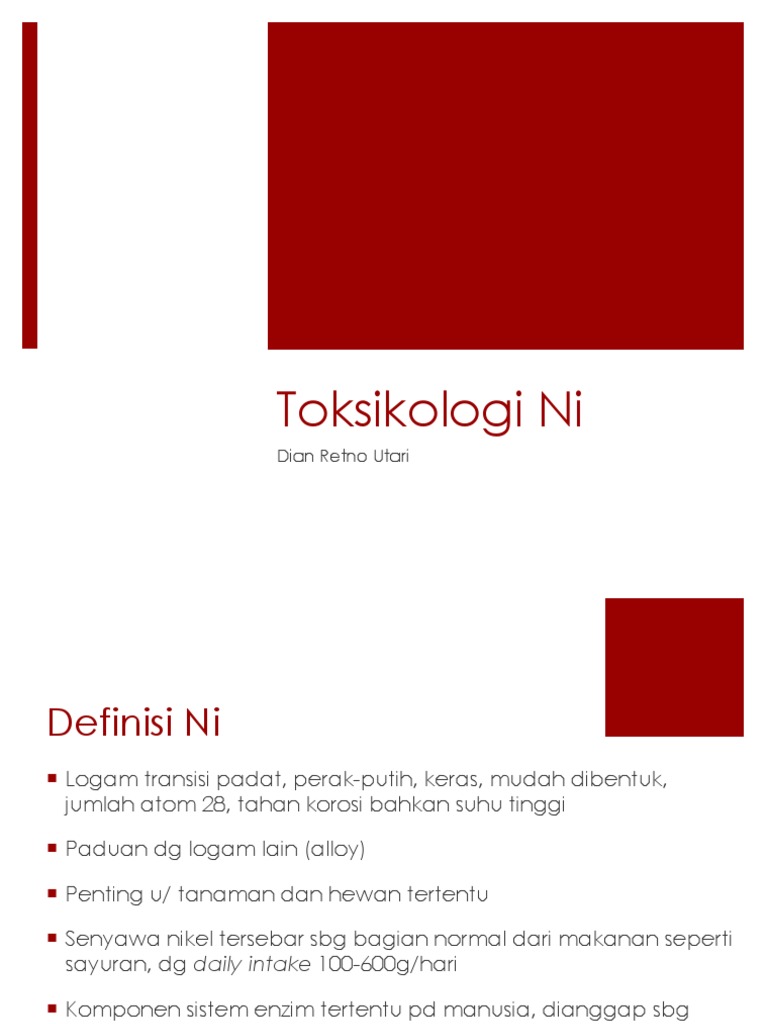 Toksikologi Nikel-Dian Retno Utari | PDF