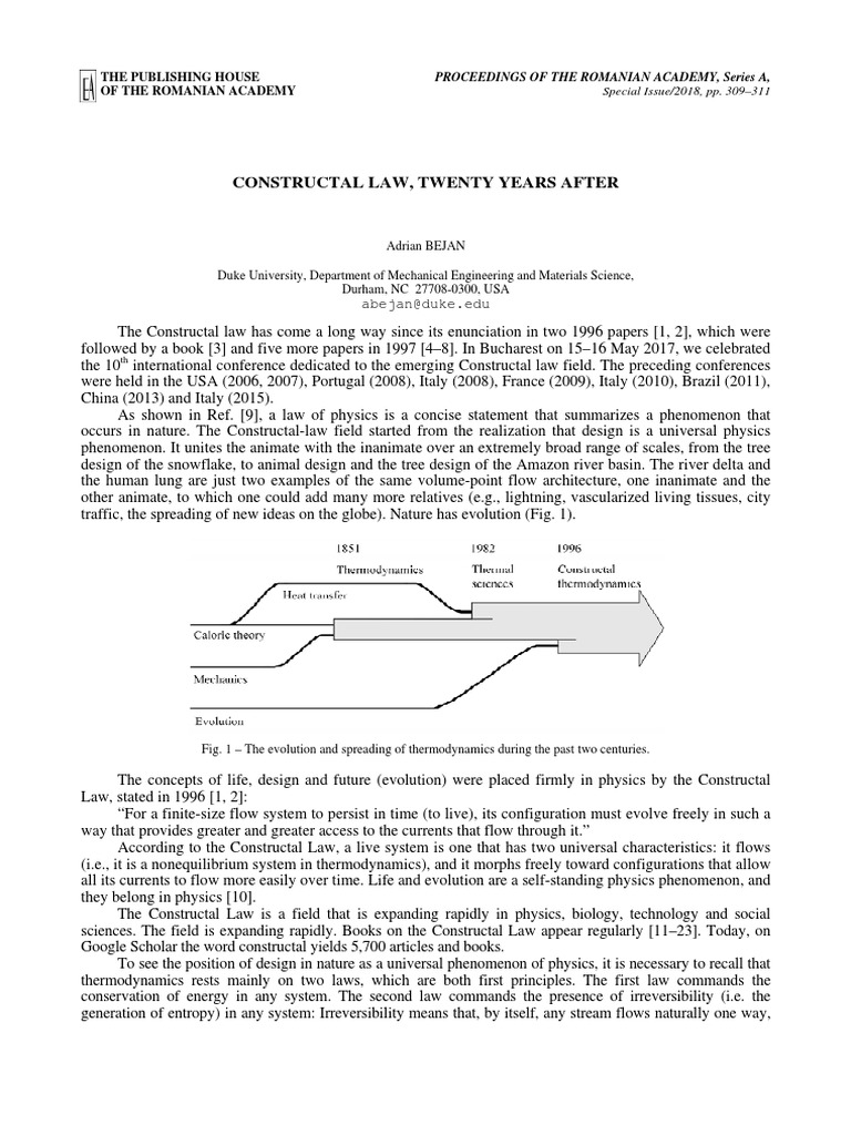 Constructal Law, Twenty Years After: An Overview of the Expanding Field of Constructal Theory ...