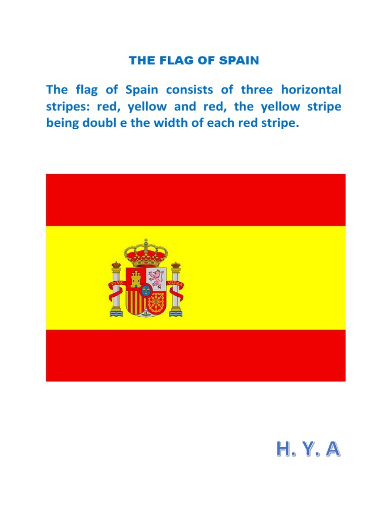 The Flag of Spain Consists of Three Horizontal Stripes: Red, Yellow and ...
