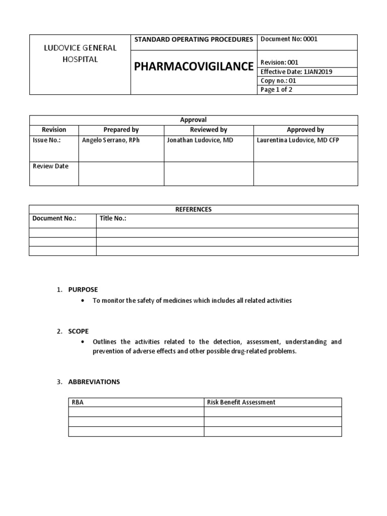 Standard Operating Procedures | PDF | Pharmacy | Pharmacovigilance