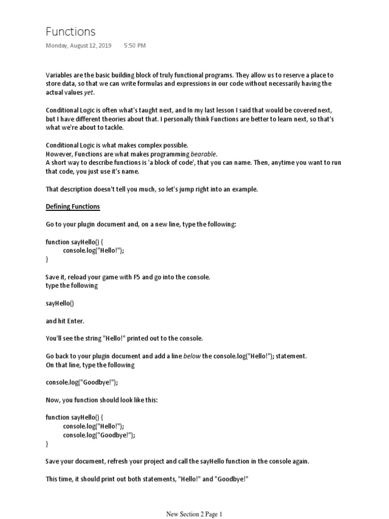 Functions | PDF | Subroutine | Bracket