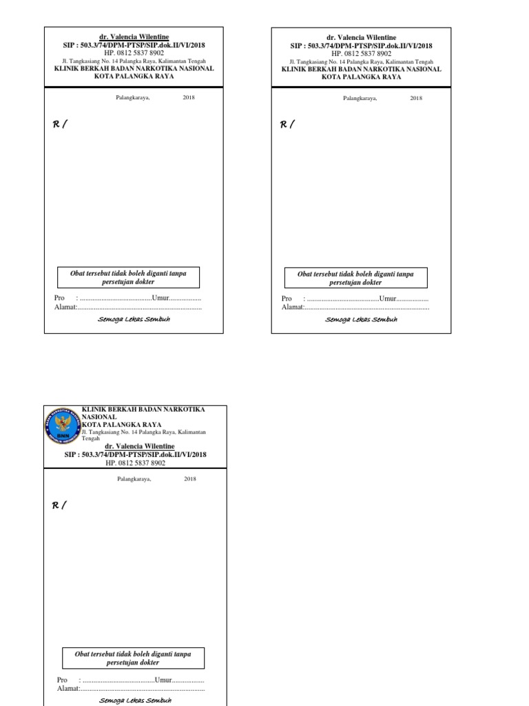 Contoh Surat Resep Dokter Kosong | PDF | Kesehatan Holistik