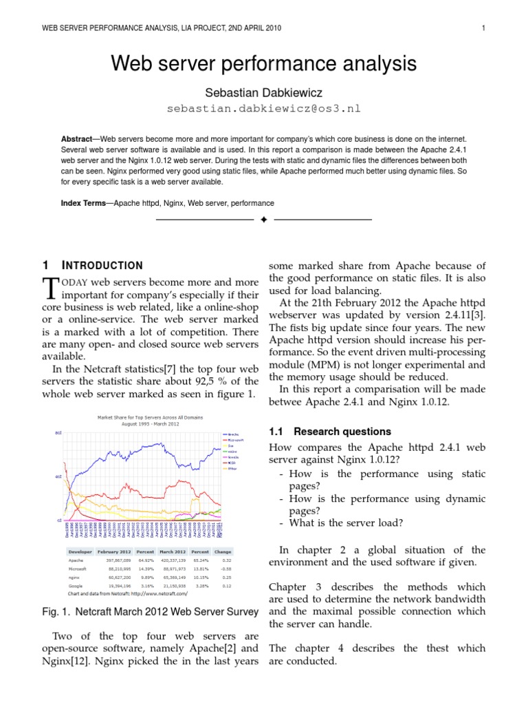 Web Server Performance Analysis PDF | PDF | Apache Http Server | Web Server