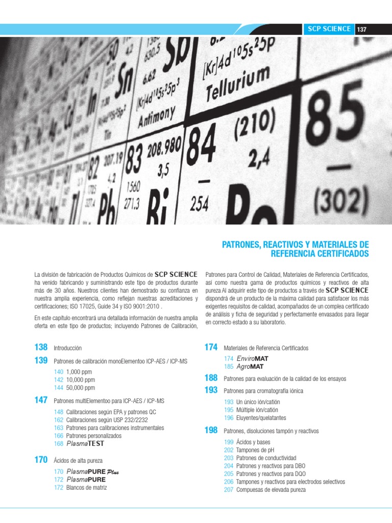 Standards Reagents CRM SP | PDF | Calibración | Ingeniería de confiabilidad