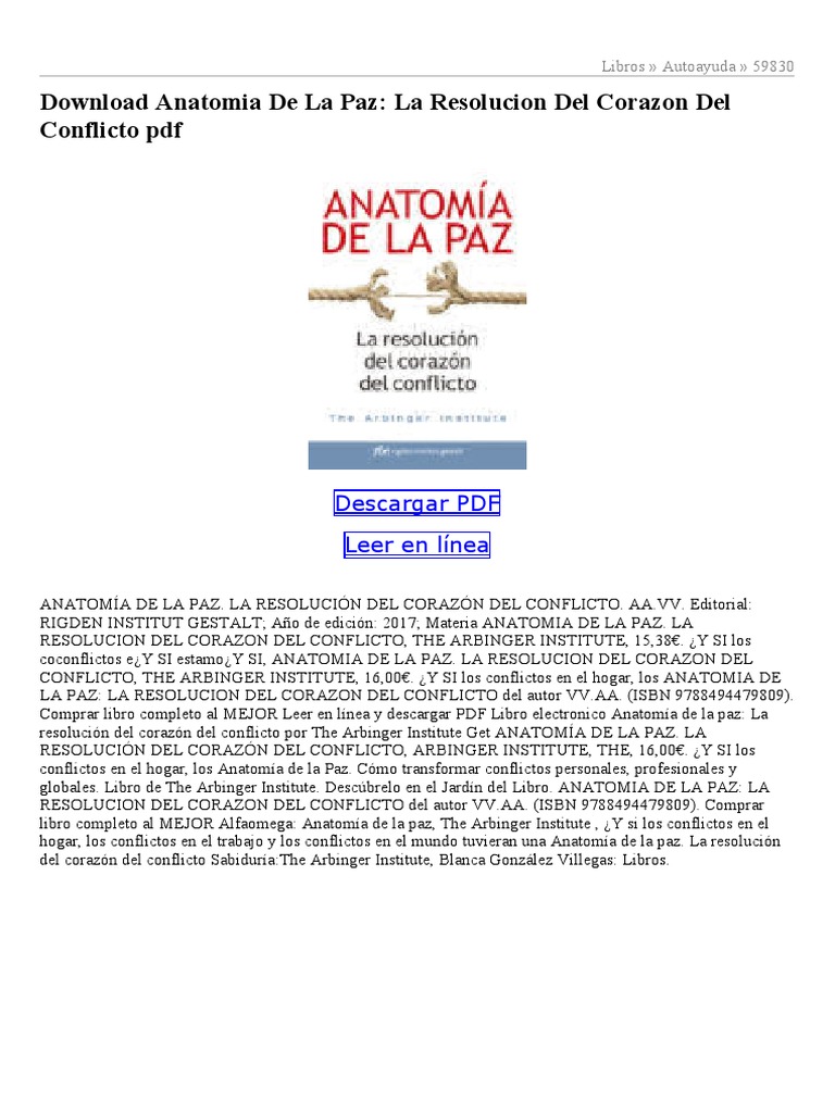 Anatomía de la Paz: Resolución de Conflictos | PDF