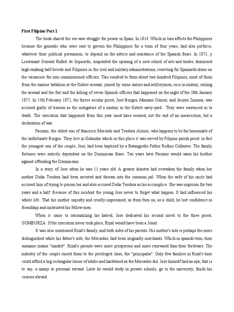 First Filipino Summary | PDF | Philippines
