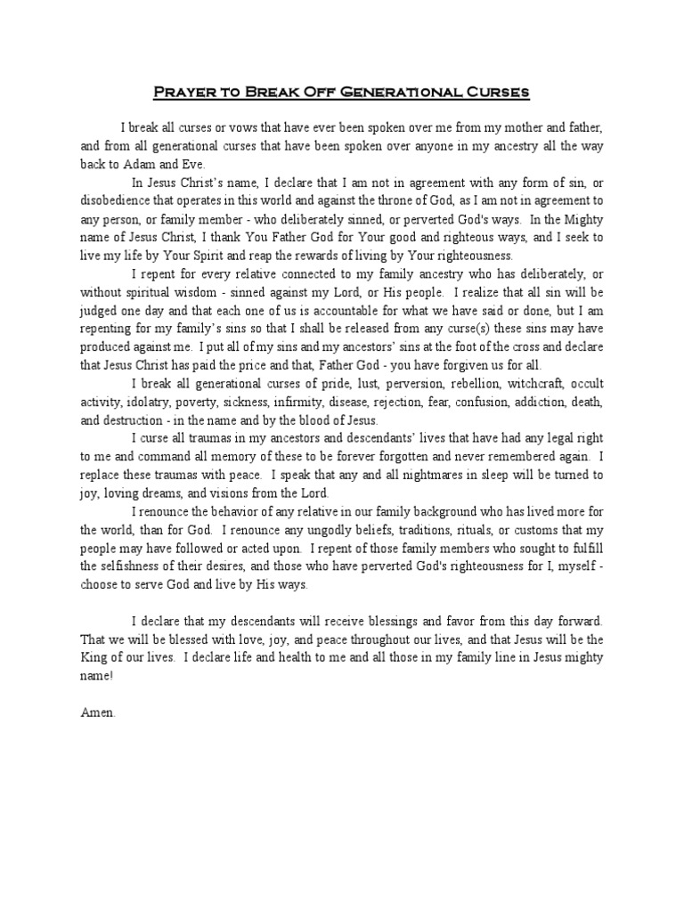 Nelson - Schuman - Renunciation Prayer | PDF | Forgiveness | Repentance