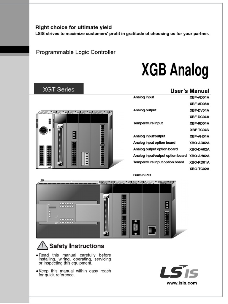 XGB Analog - 10310000920 - ENG - V2.0 PDF | PDF | Programmable Logic Controller | Input/Output