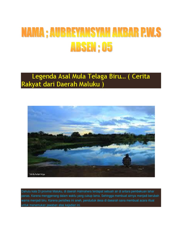 Legenda Asal Mula Telaga Biru 2 | PDF