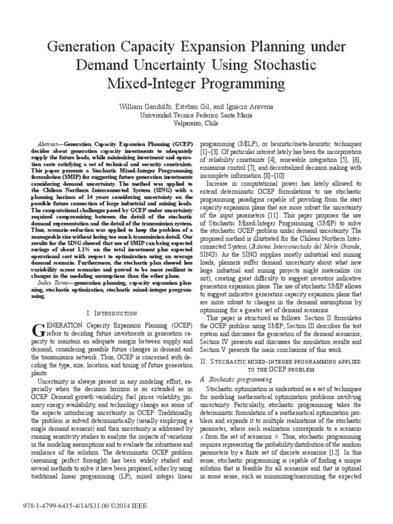 Generation Capacity Expansion Planning Under Demand Uncertainty Using Stochastic Mixed-Integer ...