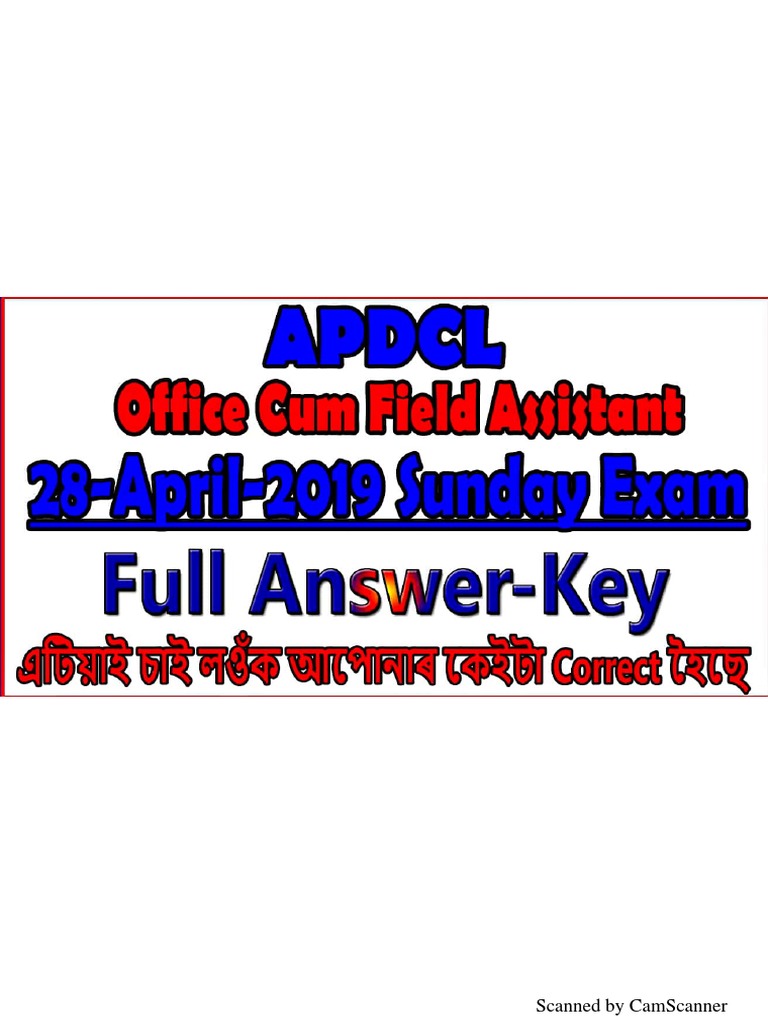 APDCL Exam Answers 2019 | PDF