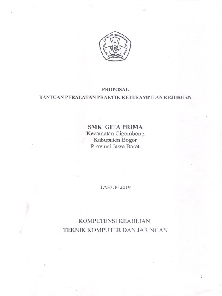 Proposal Bantuan Peralatan Praktik Keterampilan Kejuruan | PDF