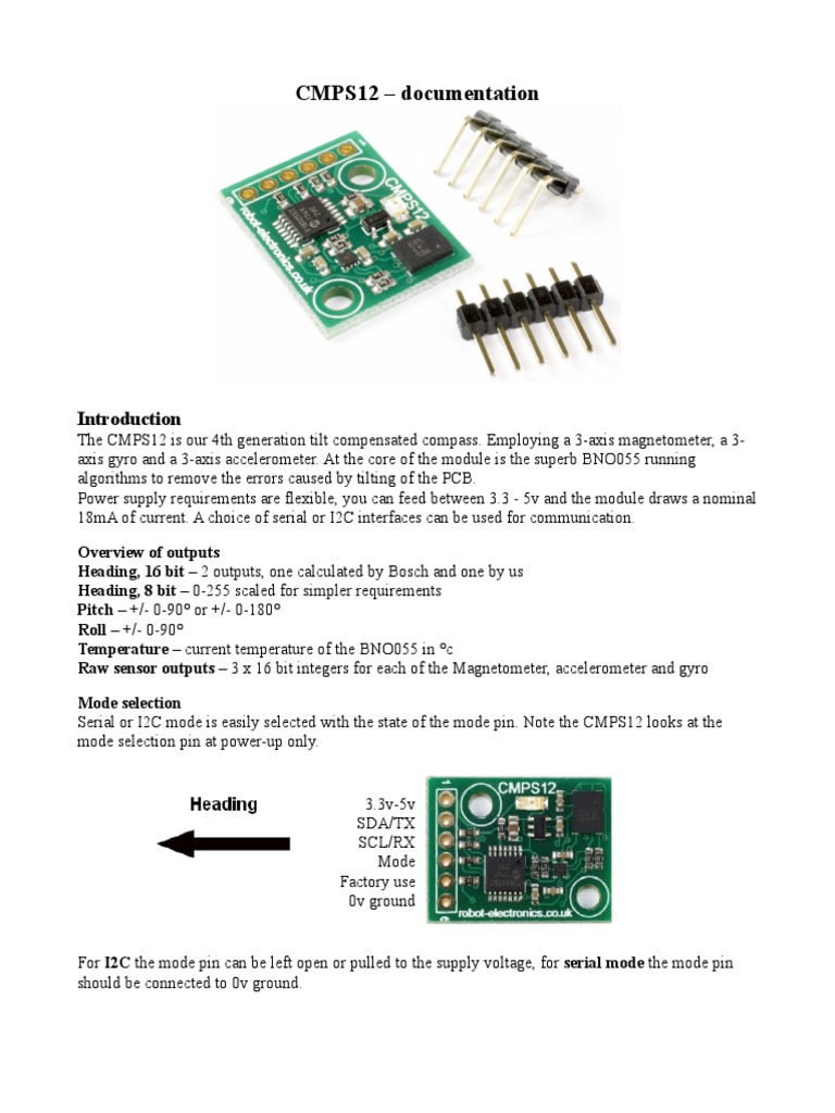 Cmps 12 | PDF | Compass | Gyroscope