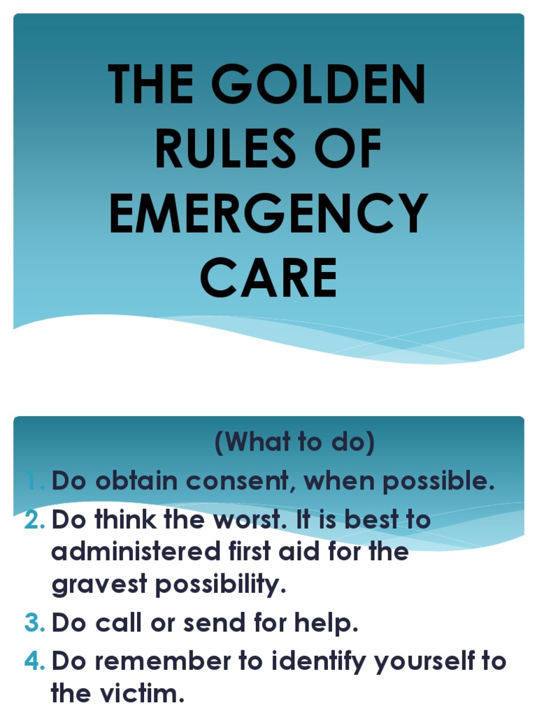 Golden Rules of Emergency Care | PDF | Self-Improvement