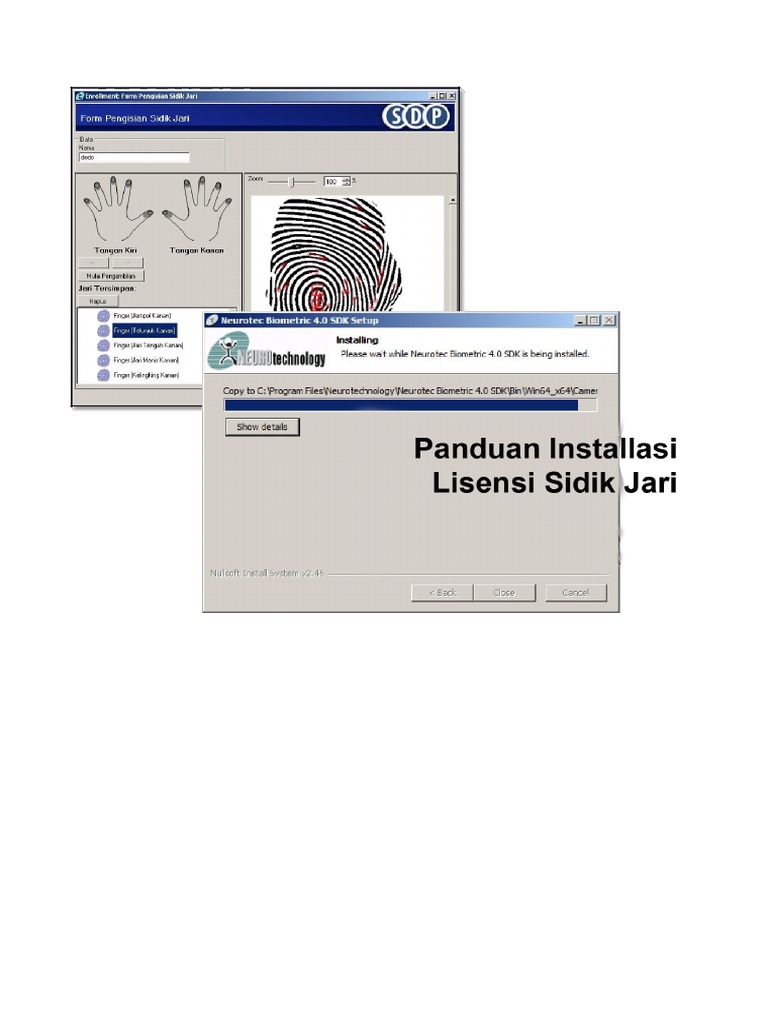 Panduan Installasi Lisensi Sidik Jari PDF | PDF