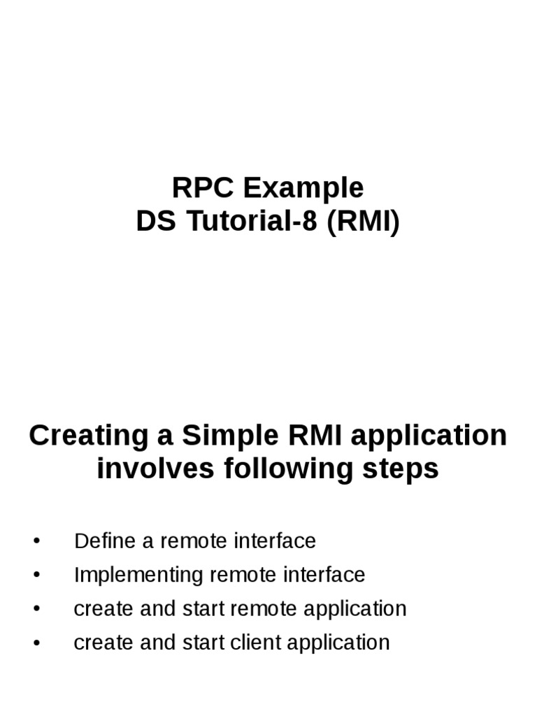 Remote Method Invocation Tutorial in Java | PDF