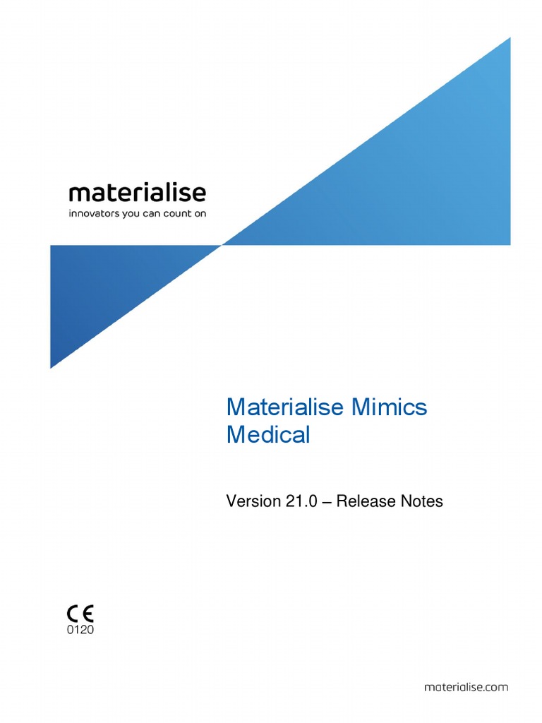 ReleaseNotes MimicsMedical 21.0 | PDF | Metadata | Tab (Gui)