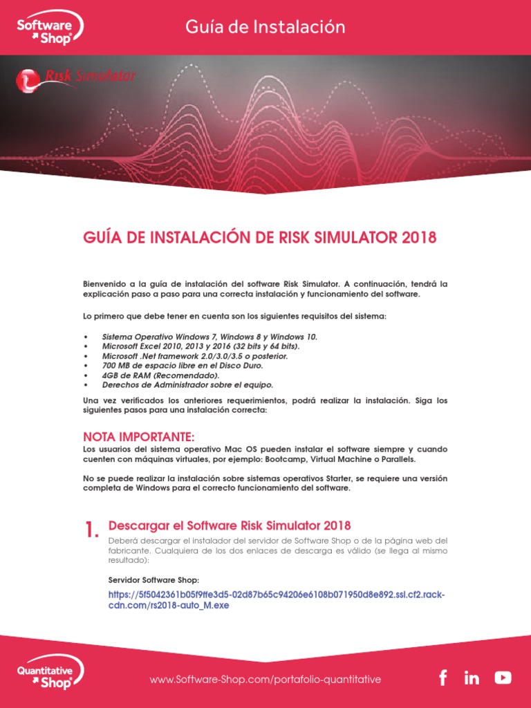 Guía de Instalación Risk Simulator 2018 | PDF | Point and Click ...