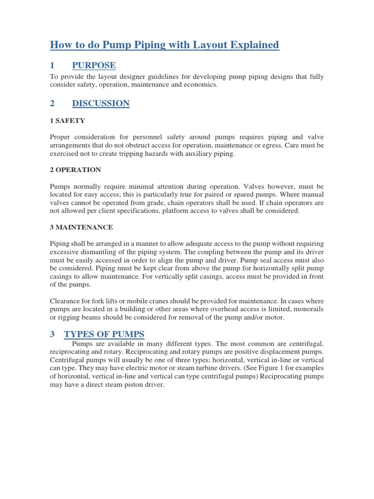 Pump Piping Layout Guidelines Explained | PDF | Pump | Valve