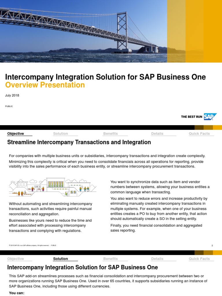 Intercompany Integration Solution For SAP Business One: Overview ...