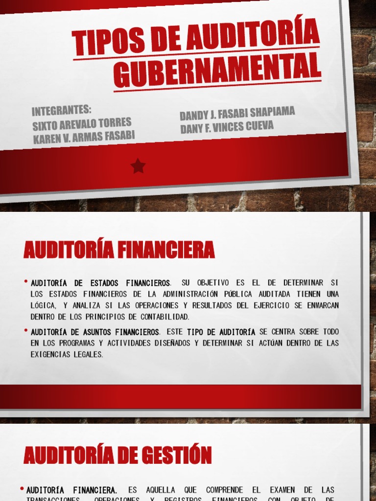 Tipos de Auditoría Gubernamental | PDF | Auditoría | Administración Pública