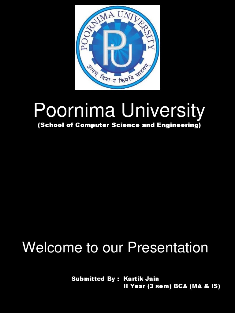 Poornima University: (School of Computer Science and Engineering) | PDF | Coaxial Cable ...