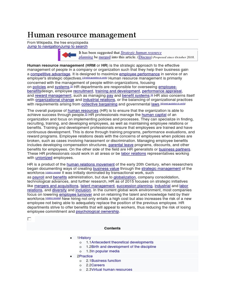 Human Resource Management | PDF | Labor | Human Resource Management