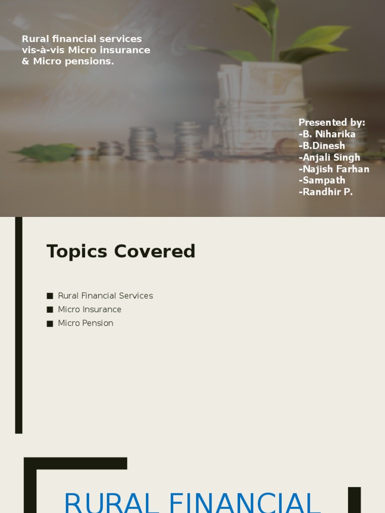 Rural Financial Services Presentation | PDF | Insurance | Microfinance
