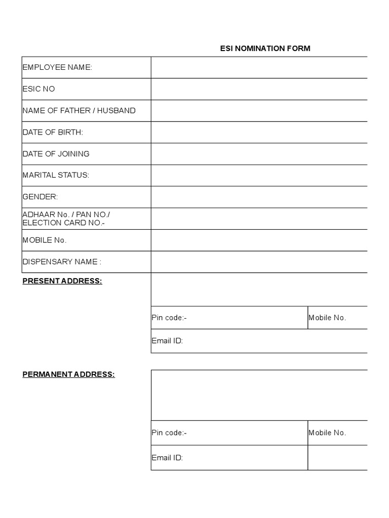 Esic Govt Application Form | PDF