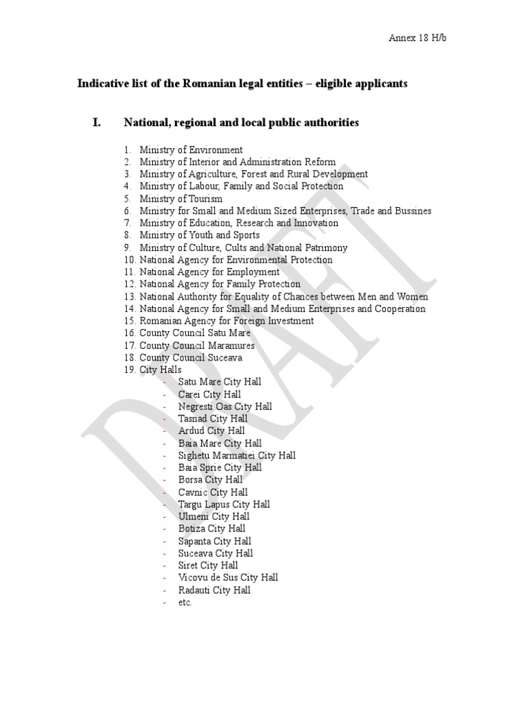 Lista Denumiri Autoritati Romania | PDF | Government | Economies