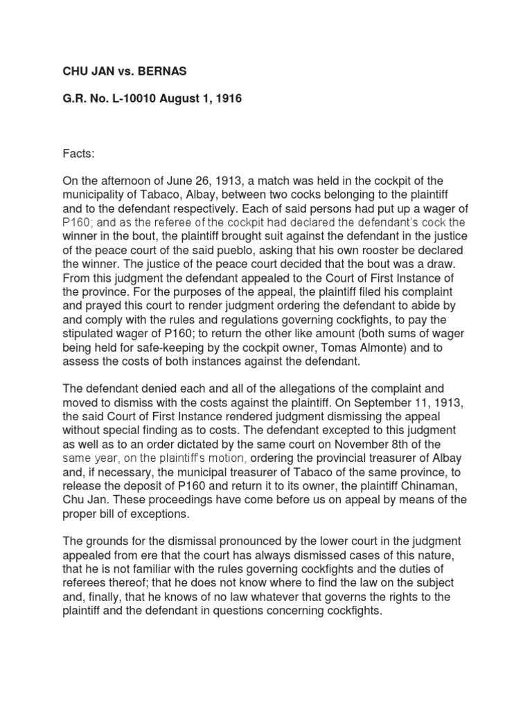 Chu Jan Vs Bernas | PDF | Judgment (Law) | Virtue