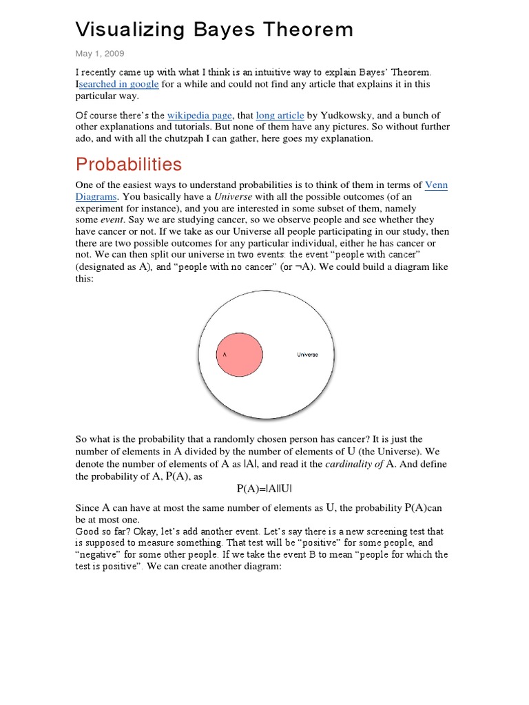 Visualizing Bayes Theorem: Probabilities | PDF | Mammography | Teaching ...