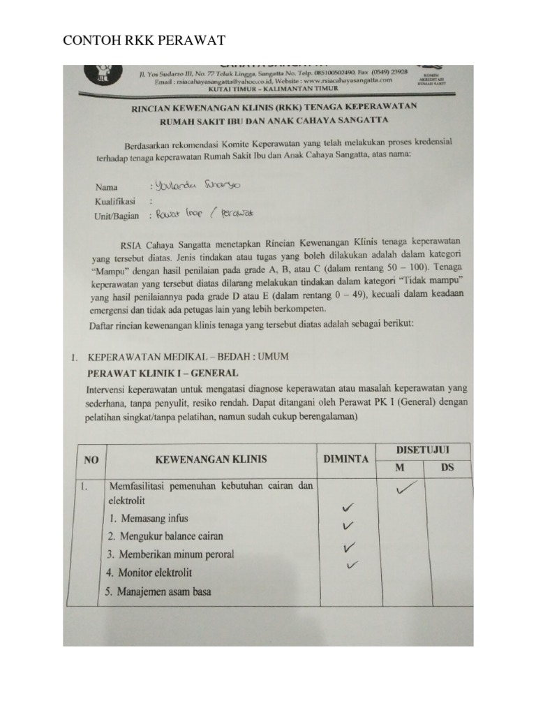 Contoh RKK Perawat | PDF