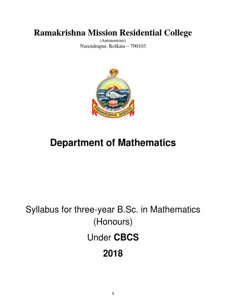B.Sc. Mathematics Syllabus - Ramakrishna Mission | PDF | Group ...