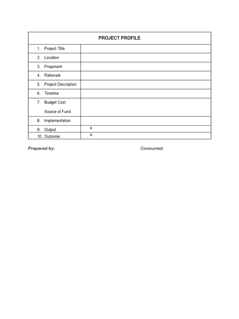 PROJECT PROFILE - Sample | PDF