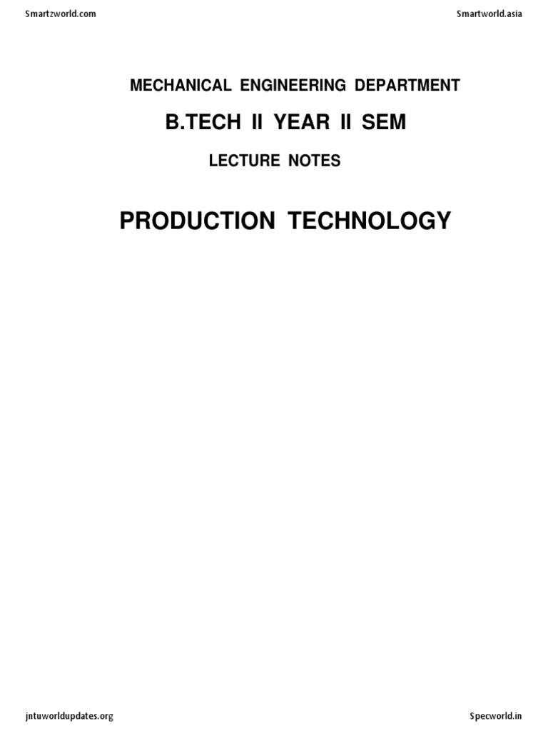 Production Technology PDF | PDF | Engineering | Science And Technology
