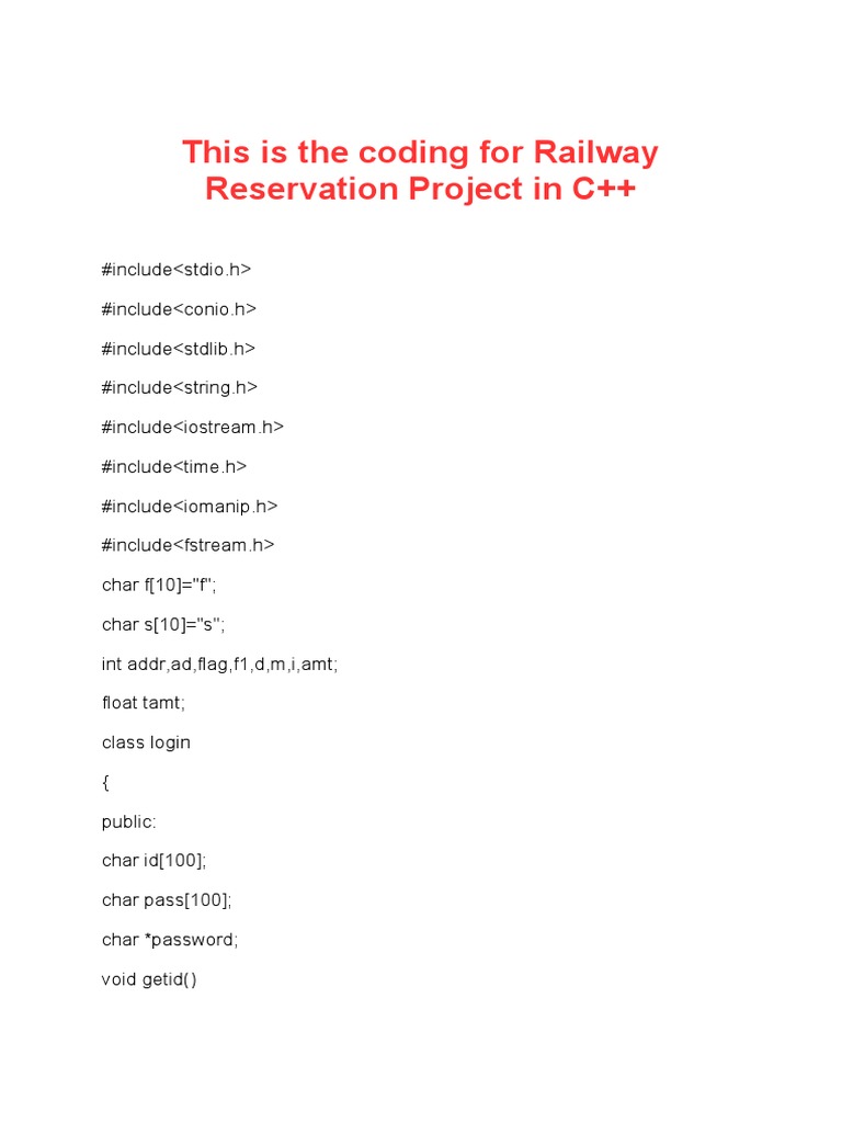 Railway Reservation in C | PDF | Software Engineering | Computing
