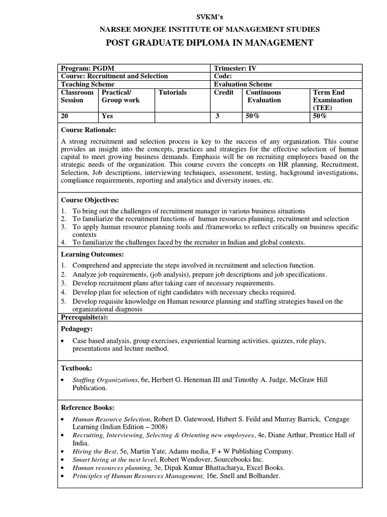 Recruitment And Selection Pdf Recruitment Human Resources