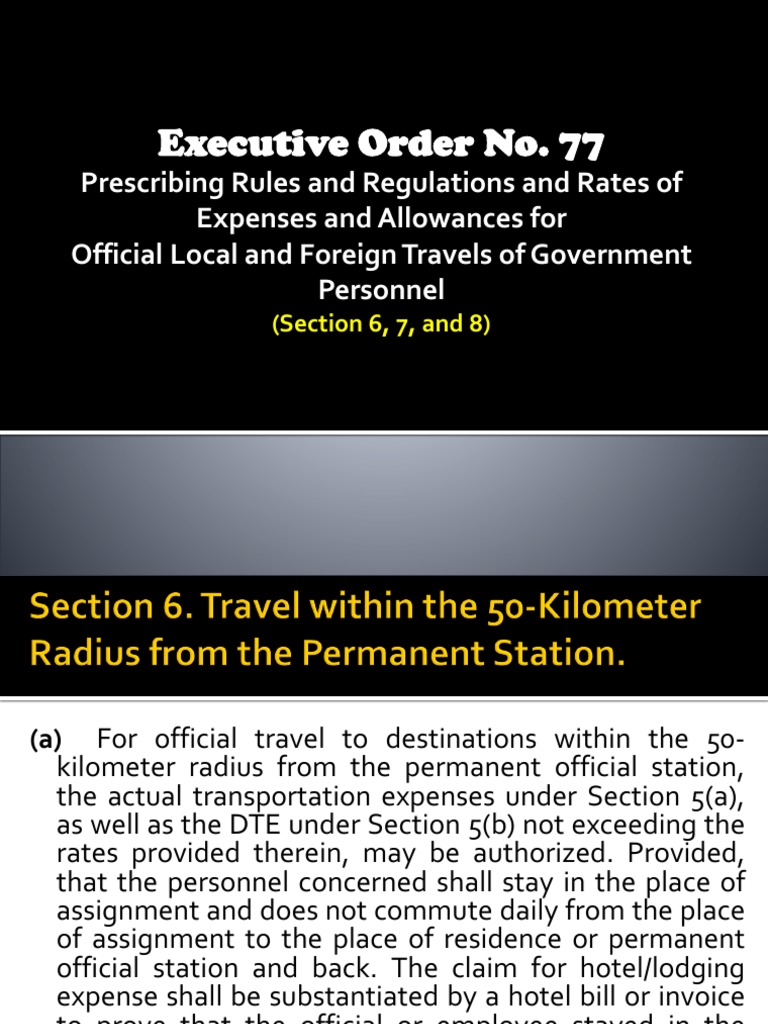 Executive Order No. 77 | PDF | Hotel | Transport