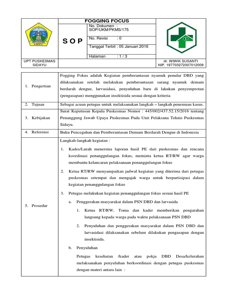 Sop Fogging Focus 1 | PDF | Sains & Matematika